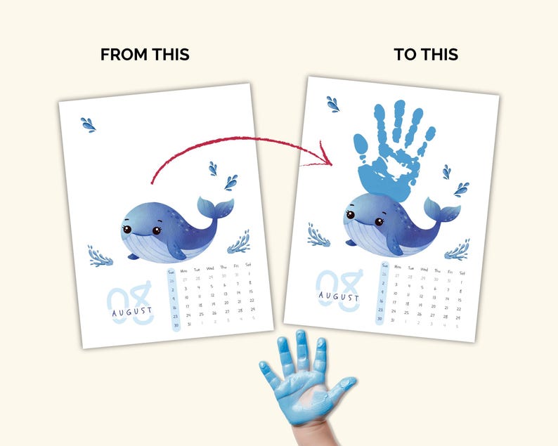 Handprint Calendar 2026. Baby and Toddler Keepsake DIY Calendar ...
