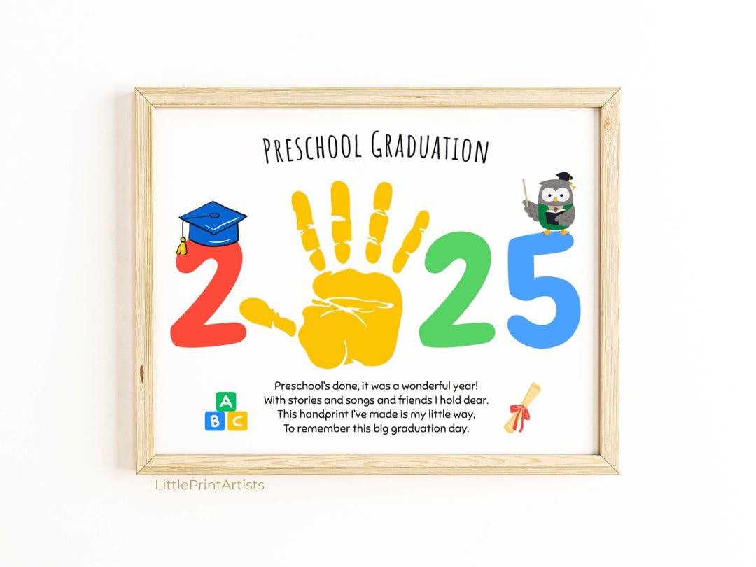 Preschool Graduation Handprint Art; Graduation Day Handprint Craft ...