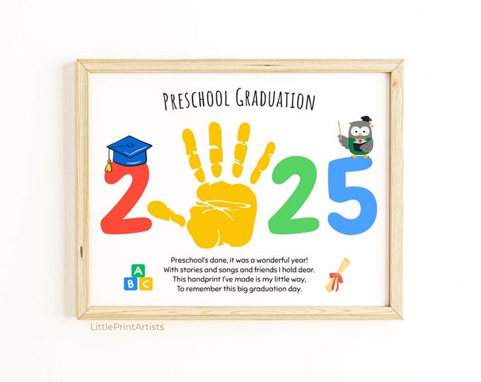 End of School Handprint Coloring Page,graduation Handprint,preschool ...