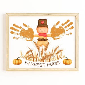 Scarecrow Handprint Art Fall Activity. Printable Craft Template for ...