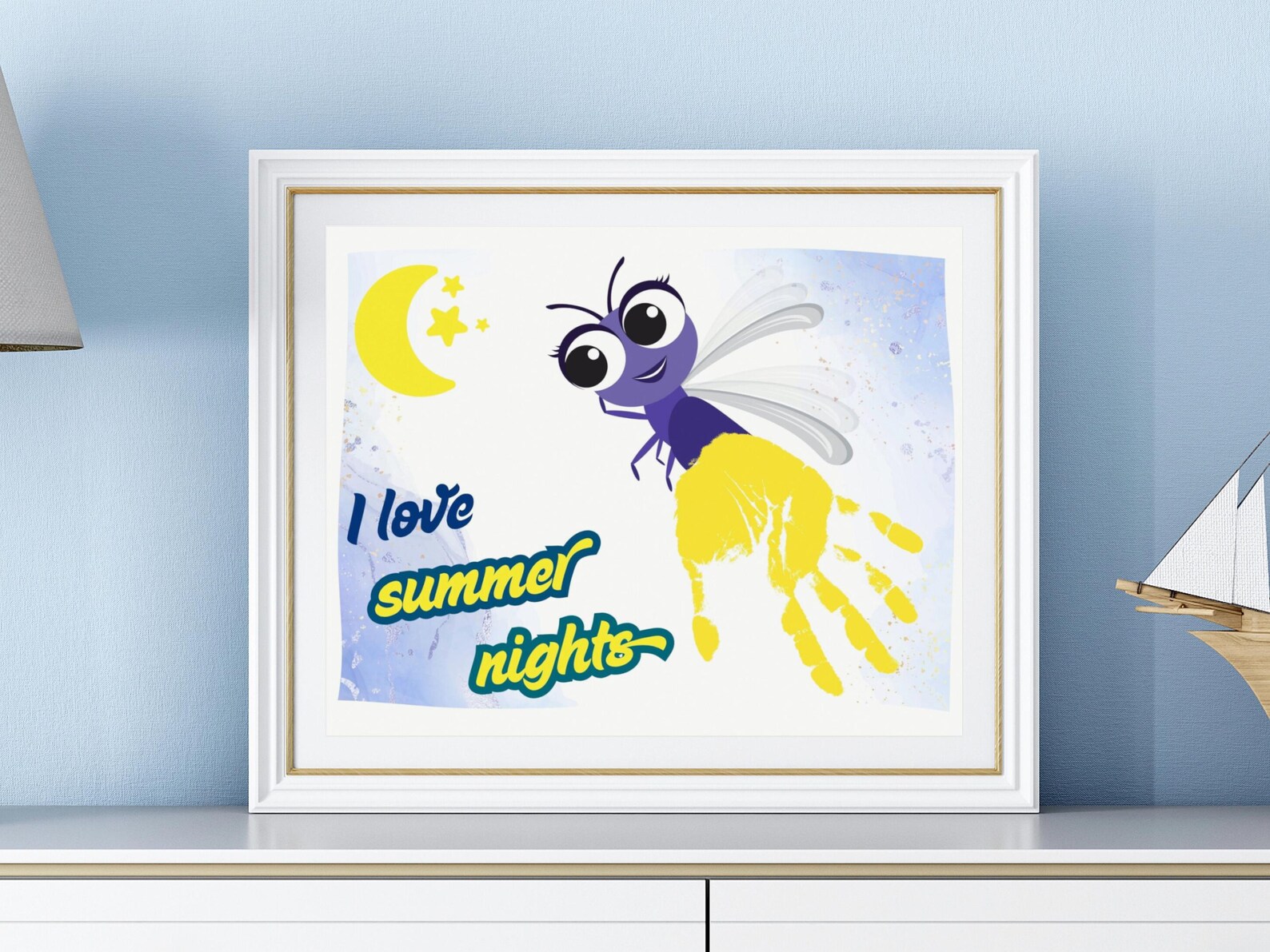 Lightning Bug Handprint Art Summer Camp Craft. Summer Handprint ...