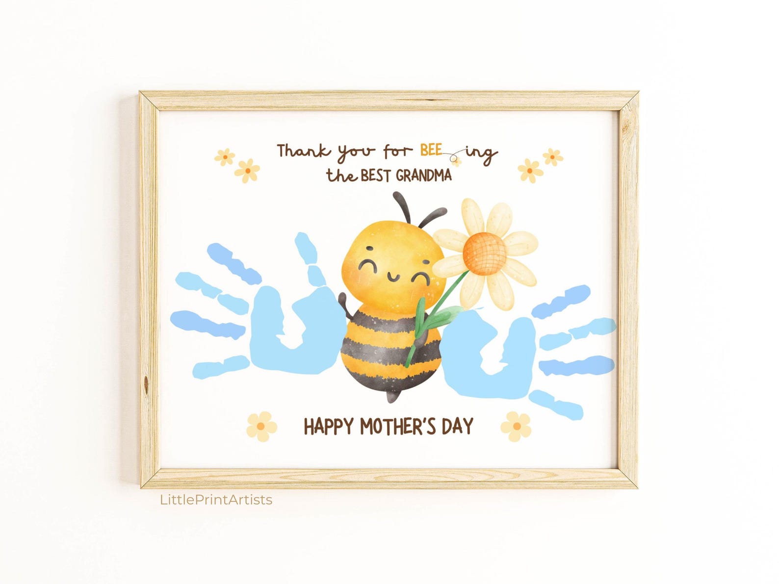 Grandma Mother's Day Gift Handprint Bee. A Handprint or Footprint Craft ...