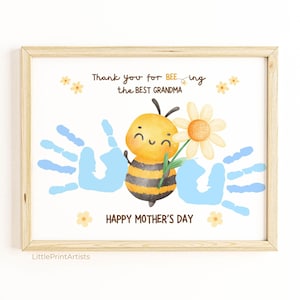 Grandma Mother's Day Gift Handprint Bee. A Handprint or Footprint Craft ...