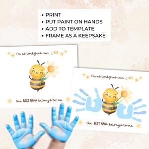 Best Nana Handprint Art Bee Craft. DIY Gift From Grandkid for ...