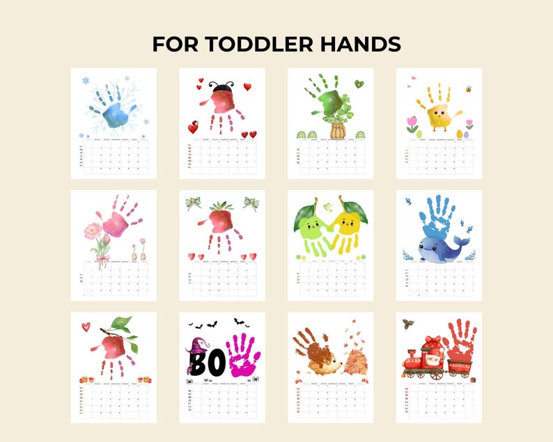 Handprint Calendar 2026. Baby and Toddler Keepsake DIY Calendar ...