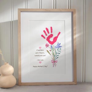 Mother's Day Handprint Flower Art. Sentimental Gift for Mom Handprint ...