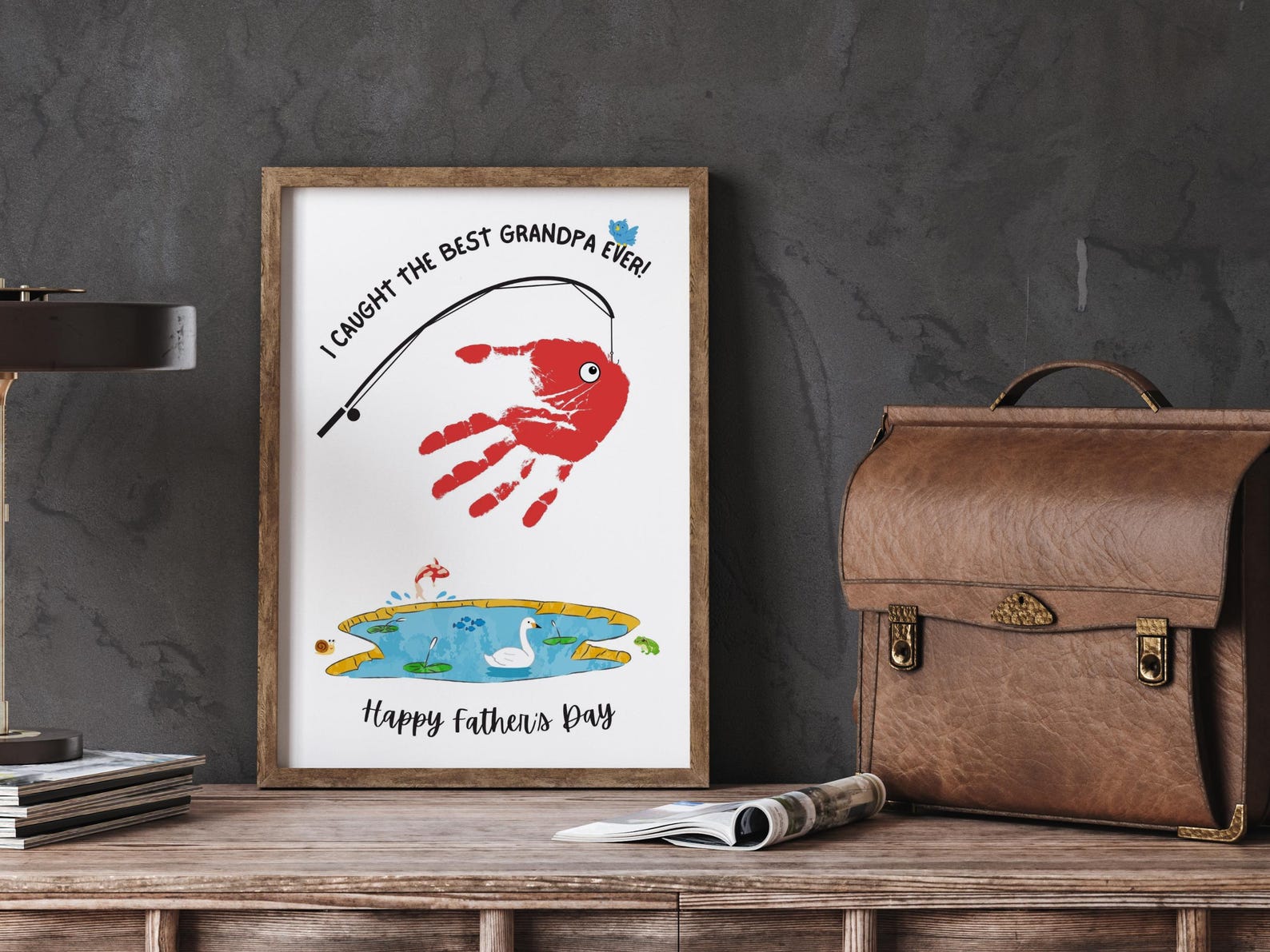 Father's Day Handprint Fishing Craft for Grandpa. Keepsake From ...