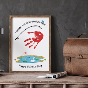 Father's Day Handprint Fishing Craft for Grandpa. Keepsake From ...