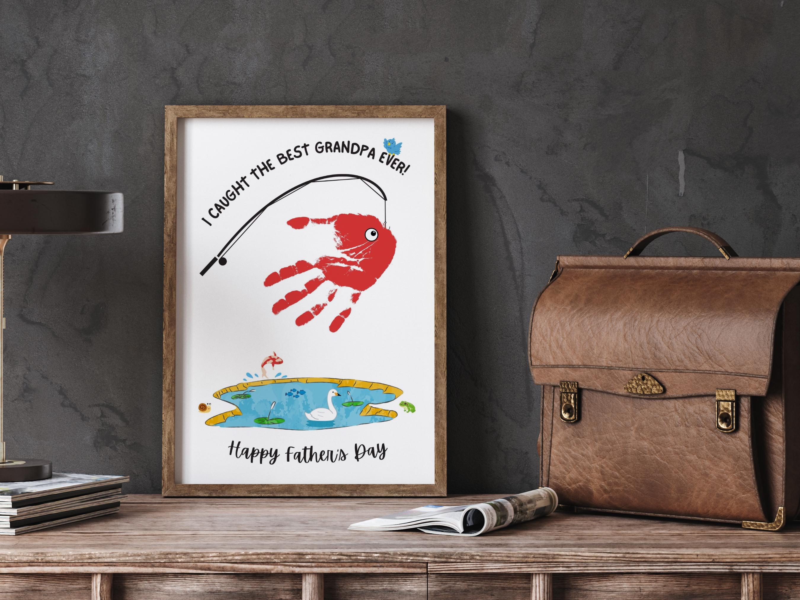 Father's Day Handprint Fishing Craft for Grandpa. Keepsake From ...