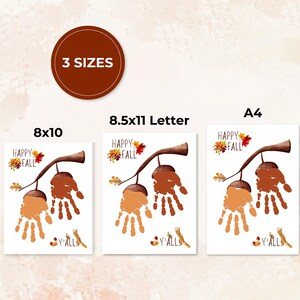 Fall Handprint Craft With Acorns Printable Template. for Toddlers ...