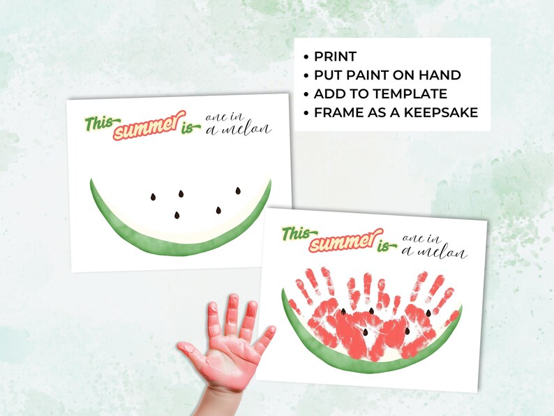 Watermelon Handprint Art Summer Camp Craft. Summer Handprint Art ...