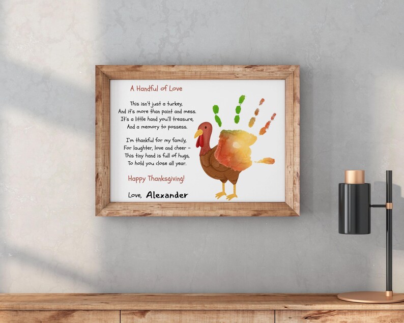 Turkey Poem Handprint Craft. Printable Art Template for Toddlers ...