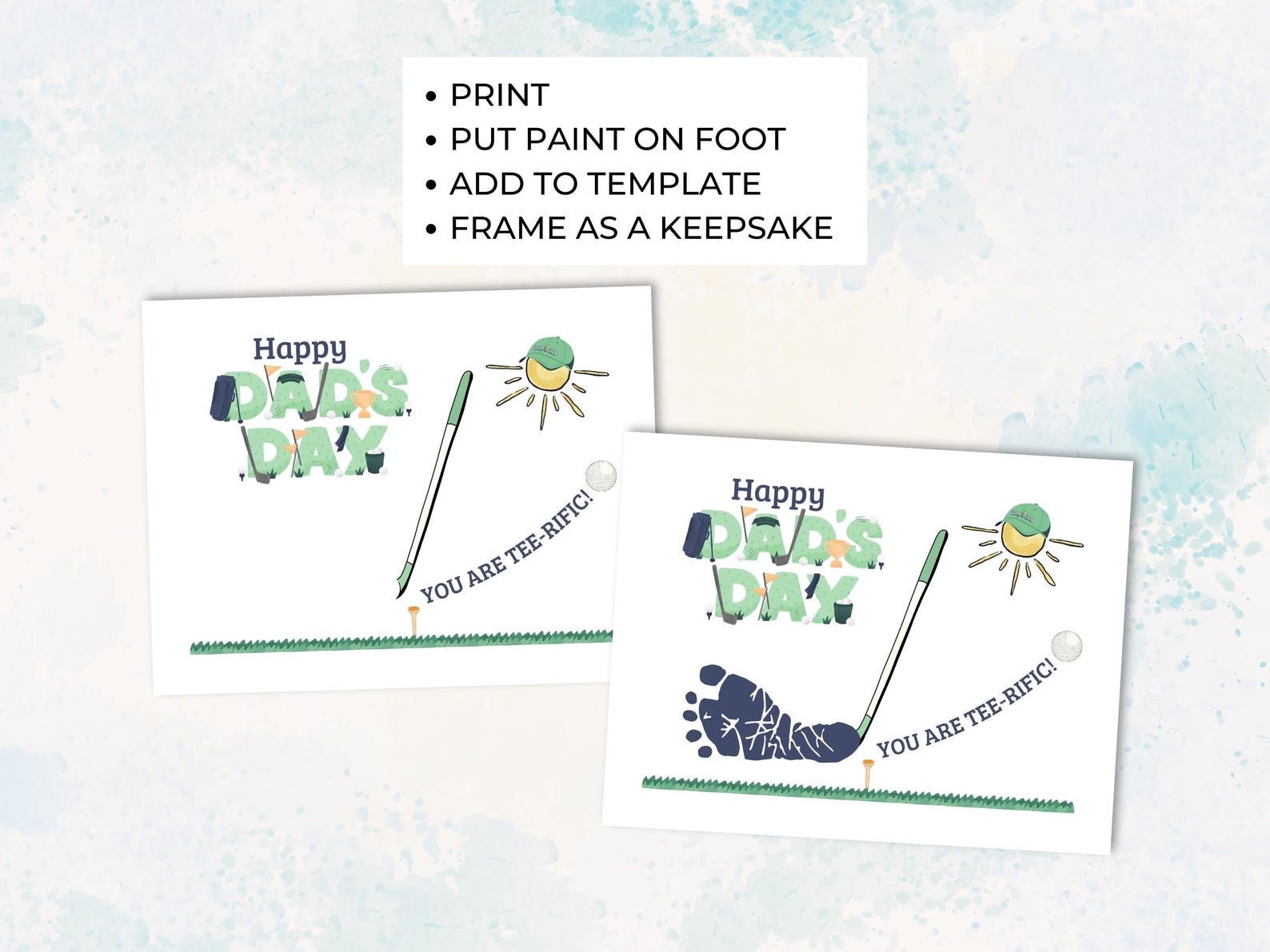 Father's Day Golf Footprint Craft or Handprint Art Gift for Dad ...