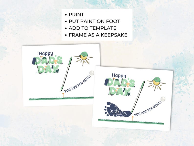 Father's Day Golf Footprint Craft or Handprint Art Gift for Dad ...