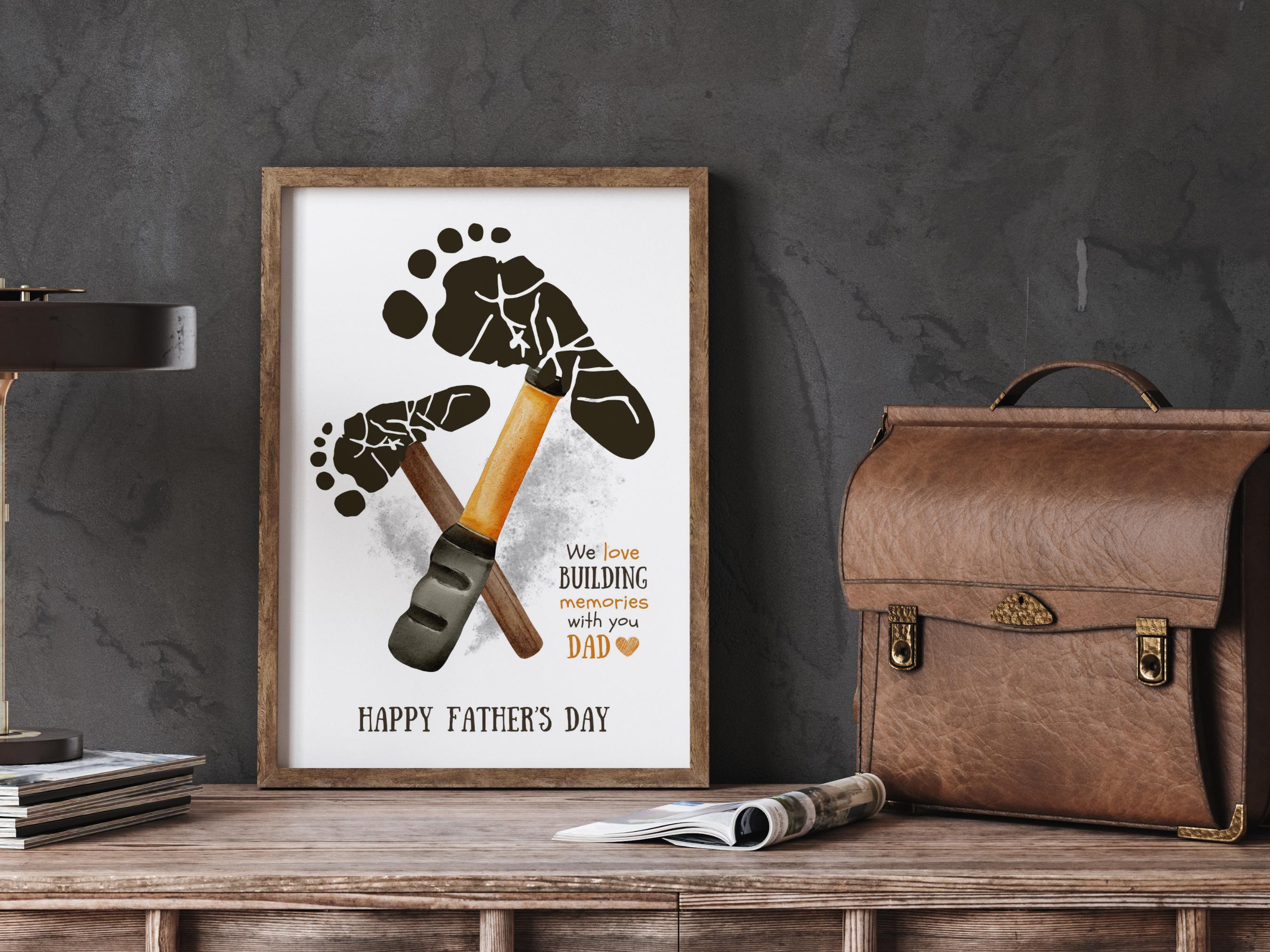 Father's Day Hammer Handprint Footprint Art. Hammer Footprint Craft for ...
