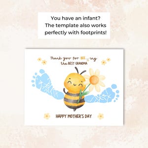 Grandma Mother's Day Gift Handprint Bee. A Handprint or Footprint Craft ...