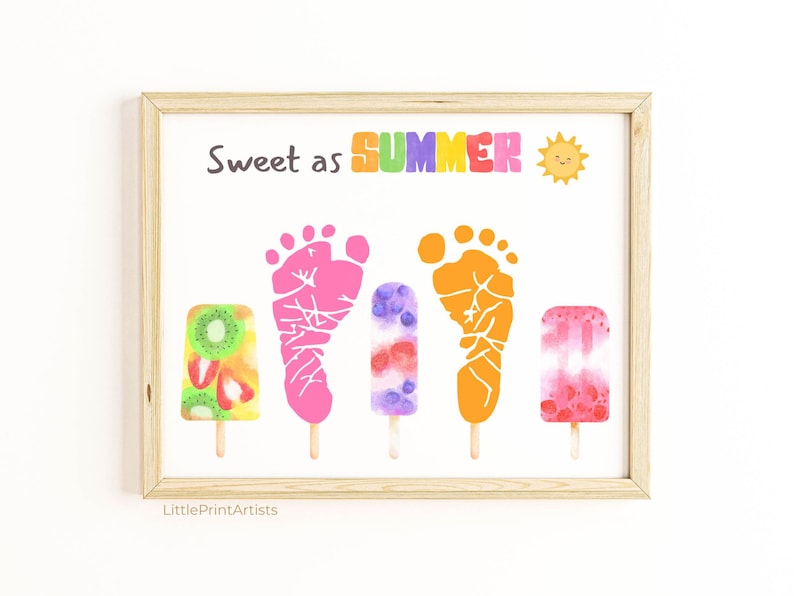 Popsicle Footprints Summer Footprint Art for Babies. Footprint Craft ...