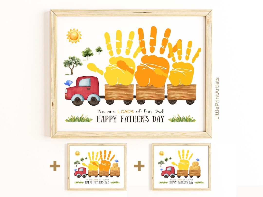 Father's Day Handprint Craft 3 Kids: LOADS of Fun Truck Handprint Art ...