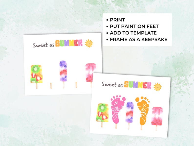 Popsicle Footprints Summer Footprint Art for Babies. Footprint Craft ...
