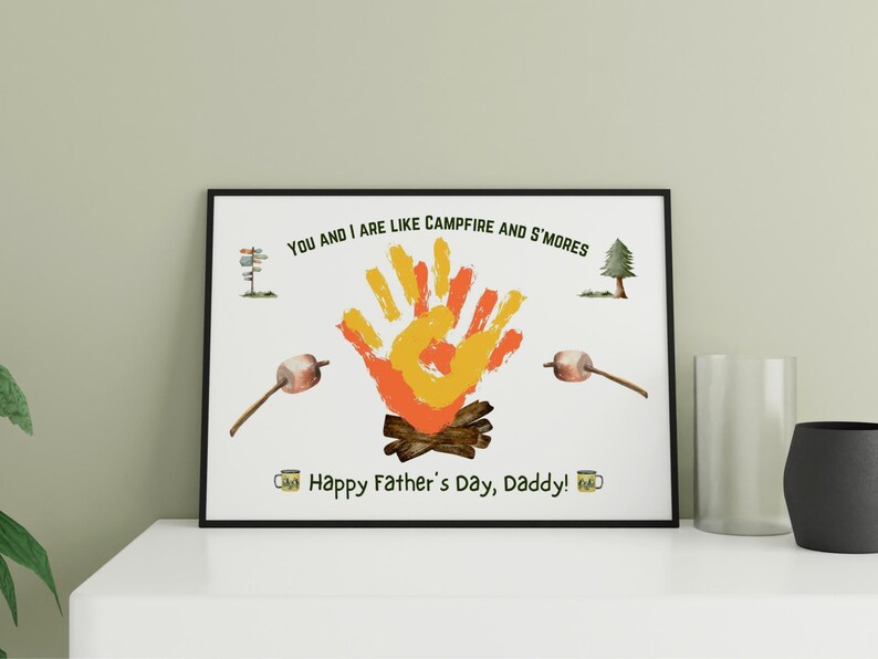 Campfire Handprint Craft as Father's Day Gift From Kids. Handprint Art ...