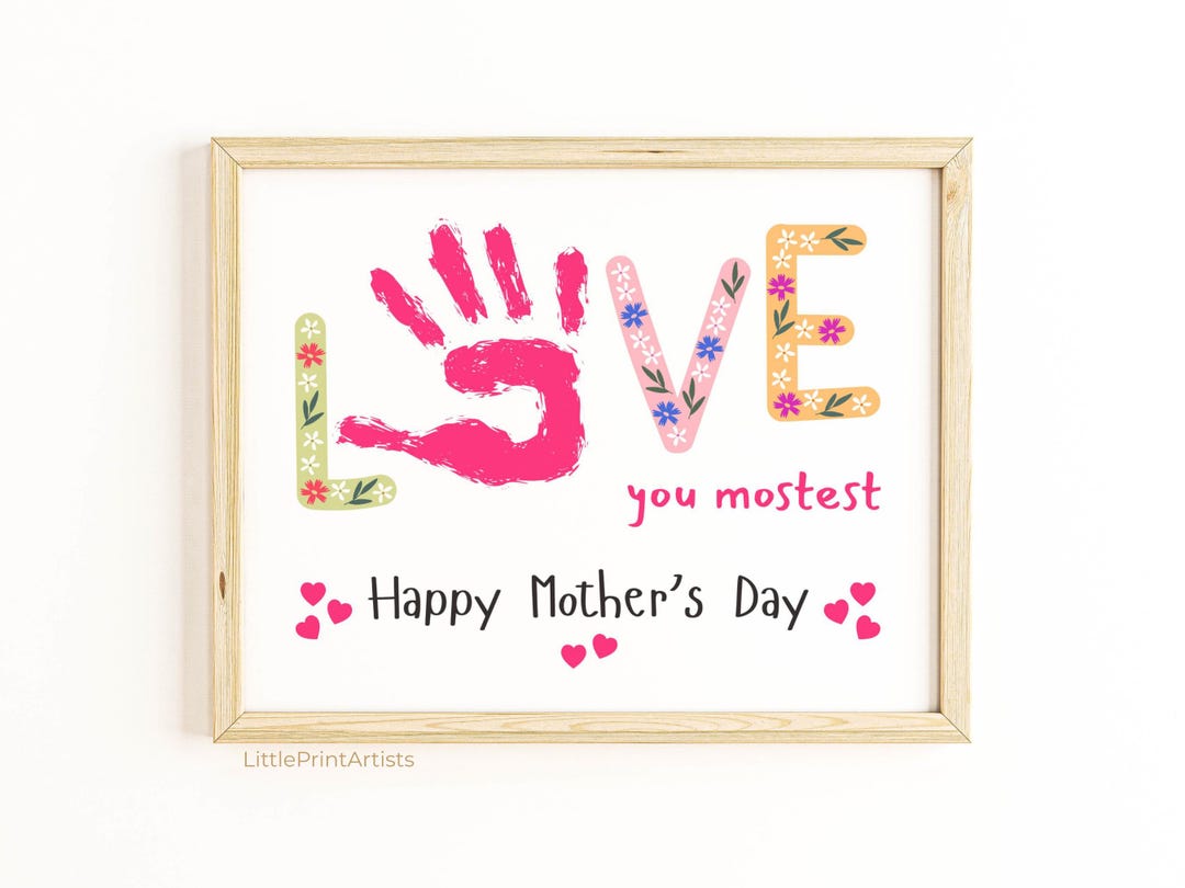 Mother’s Day Handprint Craft, Sentimental Handprint Art Keepsake Gift ...