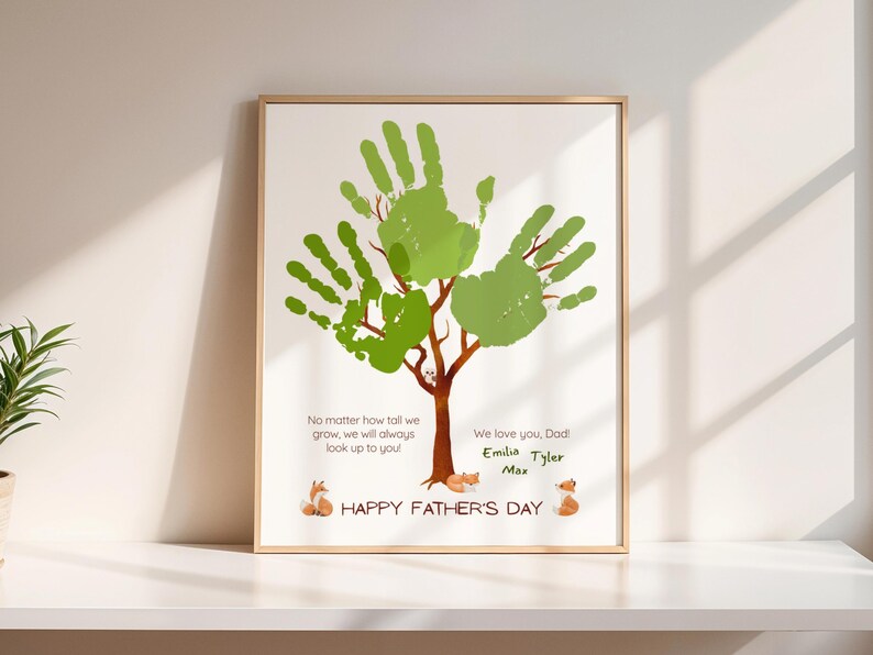 Father's Day Handprint Tree. Printable Father's Day Gift From Kids ...