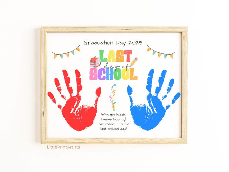 Last Day of School Handprint Art. Kindergarten Preschool Graduation ...