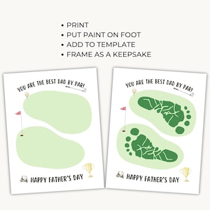 Father's Day Golf Handprint Art Footprint Craft for Best Dad by Par ...