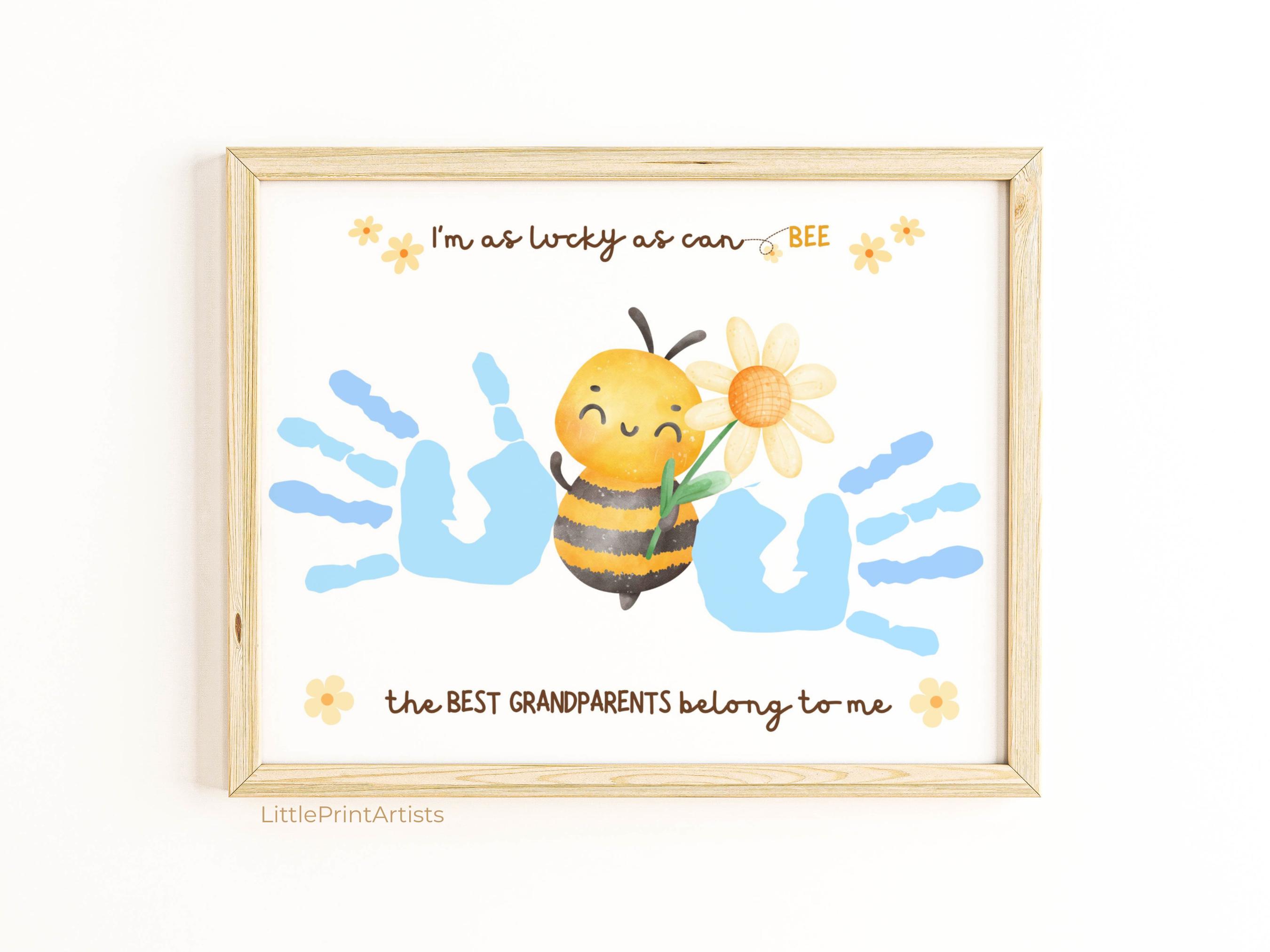 Grandparents Day Handprint Art Bee Craft. Super Cute DIY Gift From ...