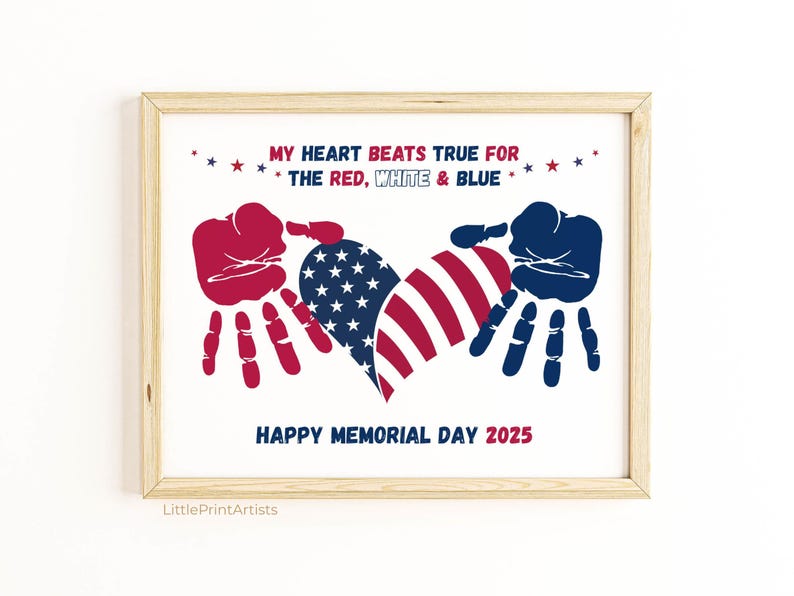 Memorial Day Handprint Craft Footprint Art Toddler Baby Kids. Daycare ...
