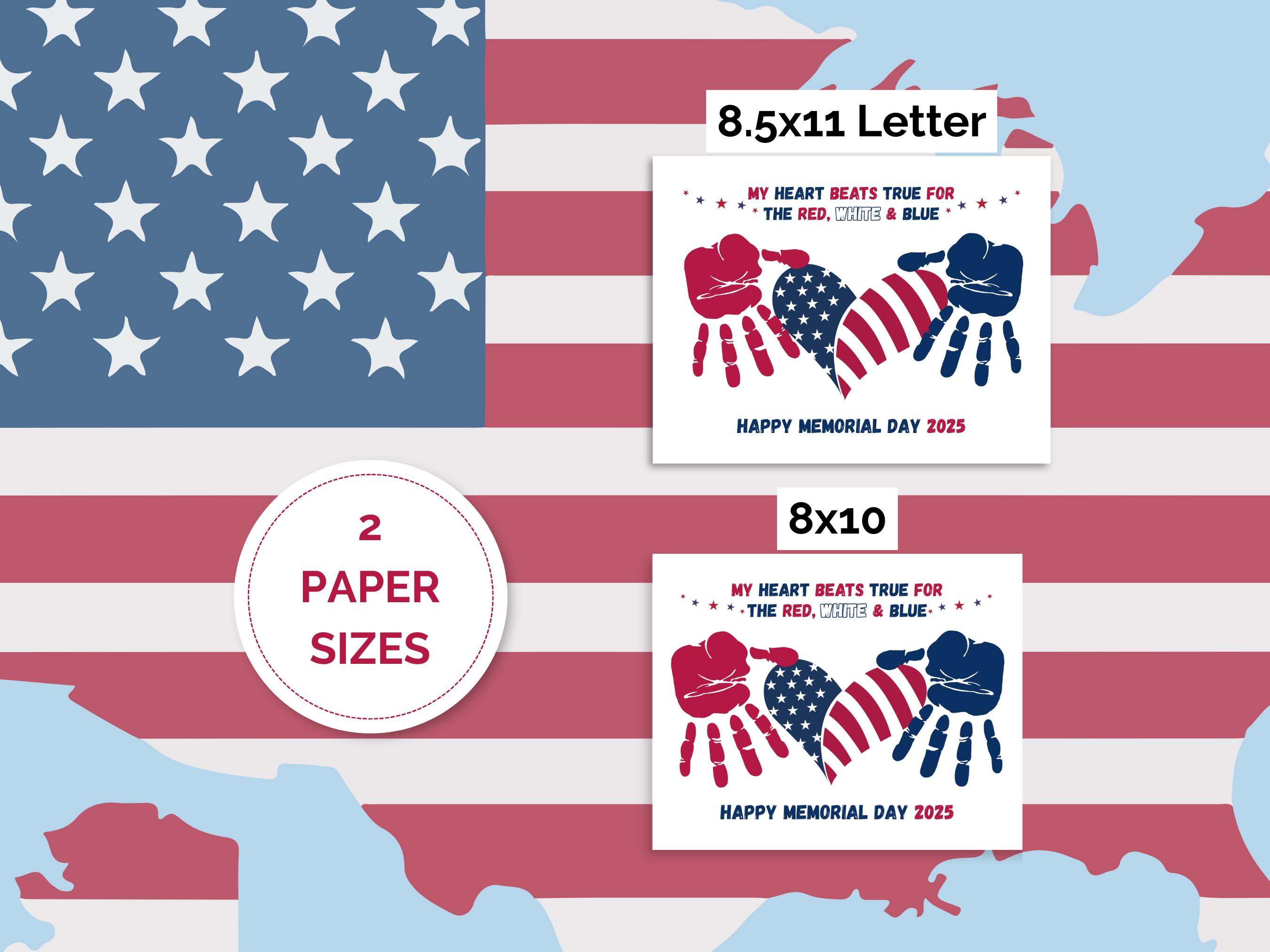 Memorial Day Handprint Craft Footprint Art Toddler Baby Kids. Daycare ...