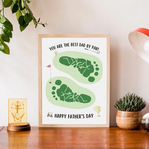 Father's Day Golf Handprint Art Footprint Craft for Best Dad by Par ...