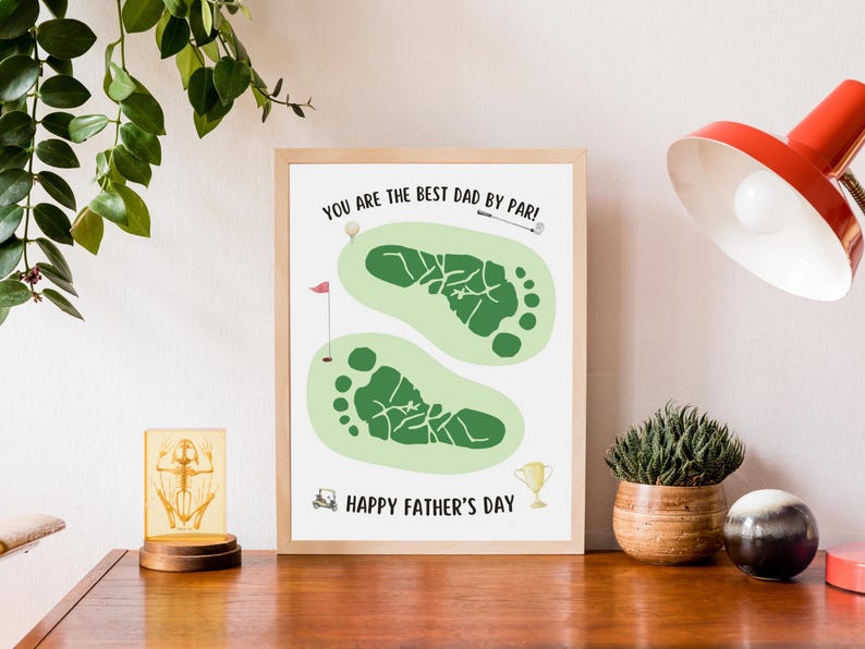 Father's Day Golf Handprint Art Footprint Craft for Best Dad by Par ...