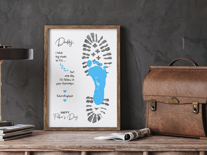 Father's Day Footprint Art Printable. Sentimental Gift From Baby Boy ...