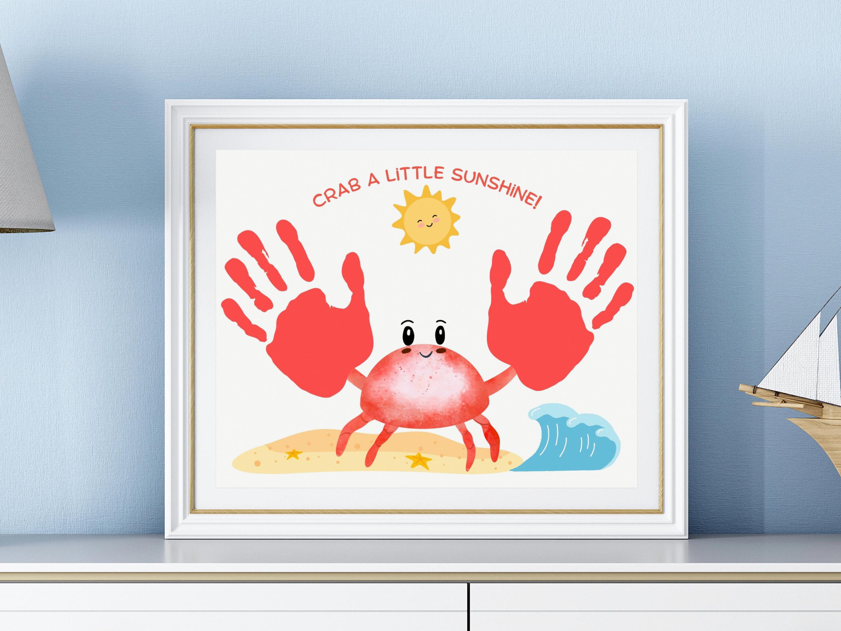 Crab Handprint Art Summer Craft. Create Summer Handprint Art With This ...