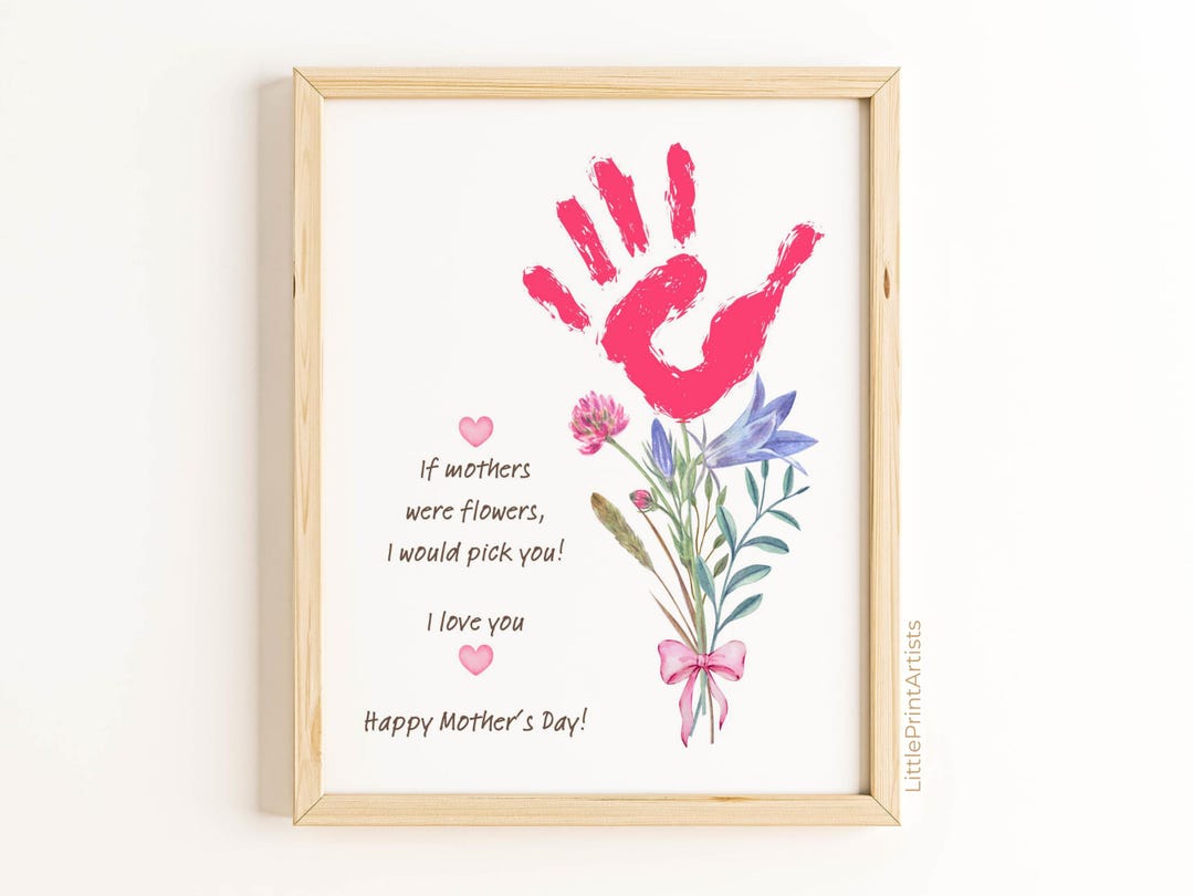 Mother's Day Handprint Flower Art. Sentimental Gift for Mom Handprint ...