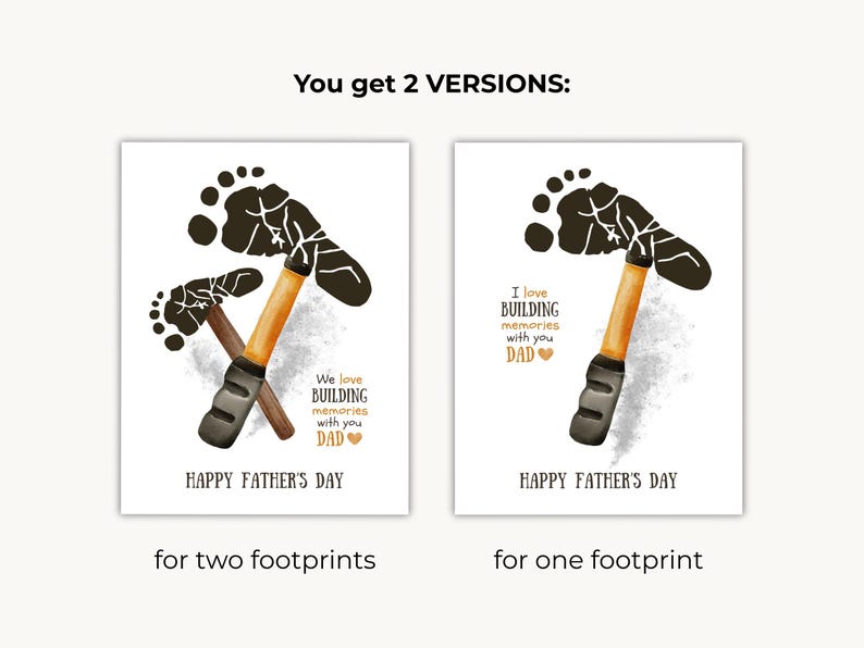Father's Day Hammer Handprint Footprint Art. Hammer Footprint Craft for ...