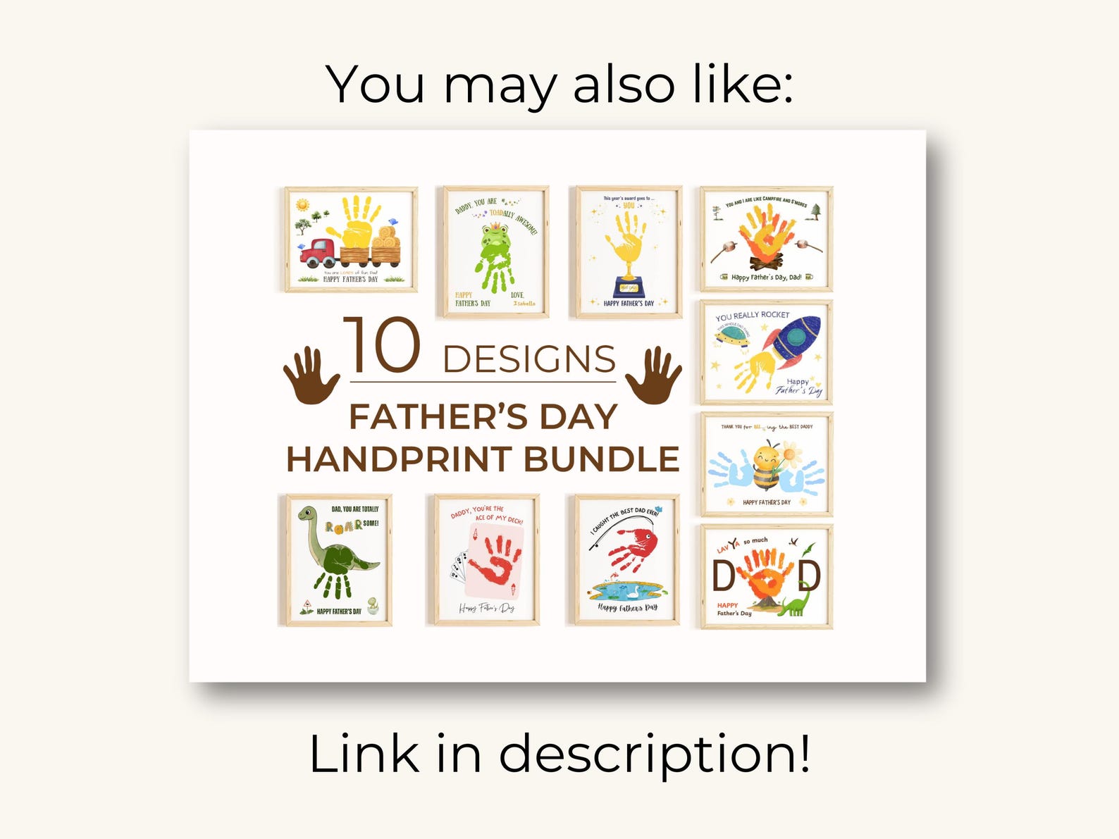 Father's Day Dinosaur Craft Handprint Art. Gift From Kids for Dad ...