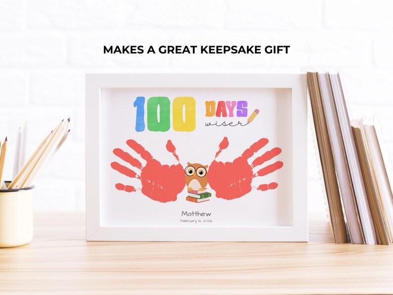 100 Days of School Handprint Craft Project for Kindergarten / Preschool ...