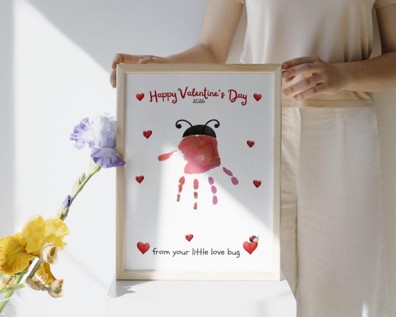 Valentines Day Handprint Craft. Footprint Keepsake Gift From Baby ...