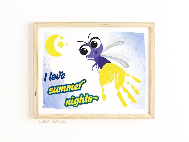 Lightning Bug Handprint Art Summer Camp Craft. Summer Handprint ...