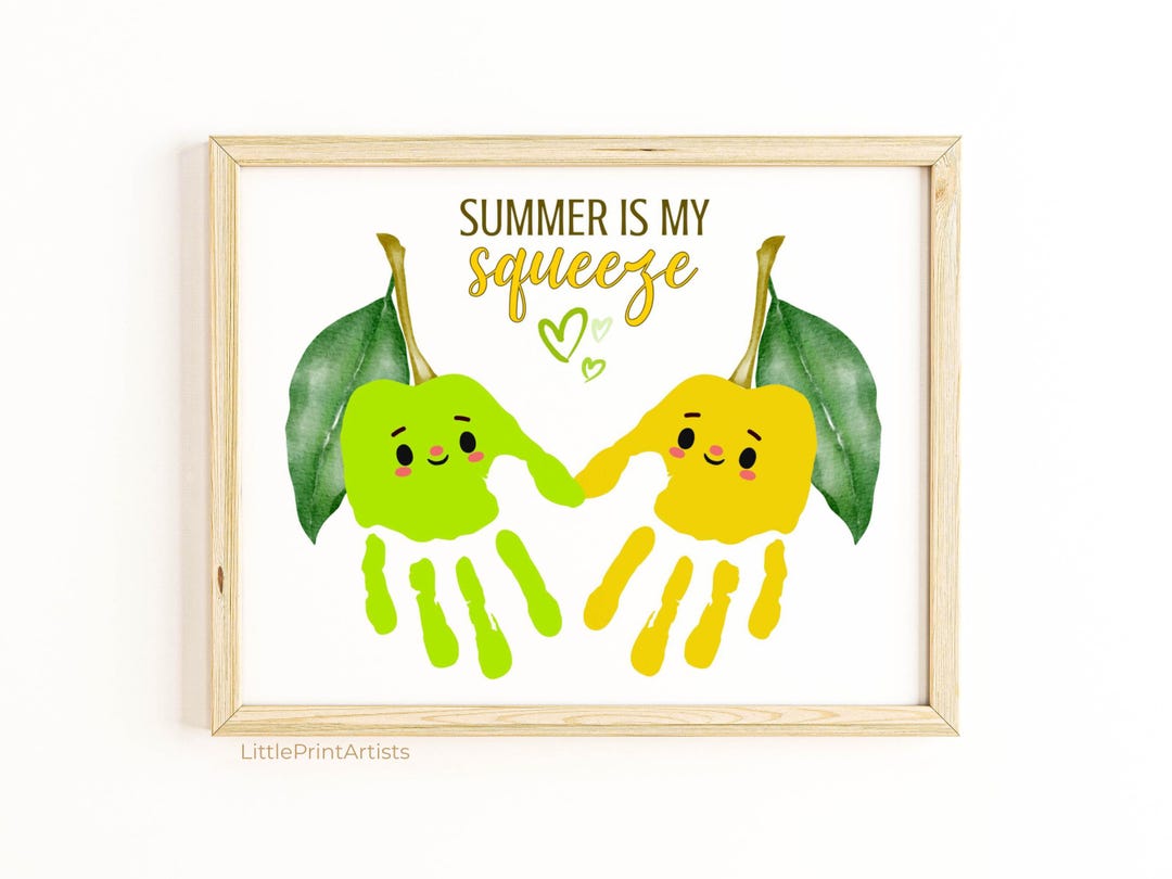 Summer Handprint Art Lemon and Lime. Printable Template for a Cute ...
