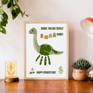 Father's Day Dinosaur Craft Handprint Art. Gift From Kids for Dad ...