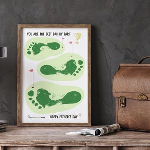 Father's Day Golf Footprint Art Craft From 3 Kids. Keepsake From Baby ...