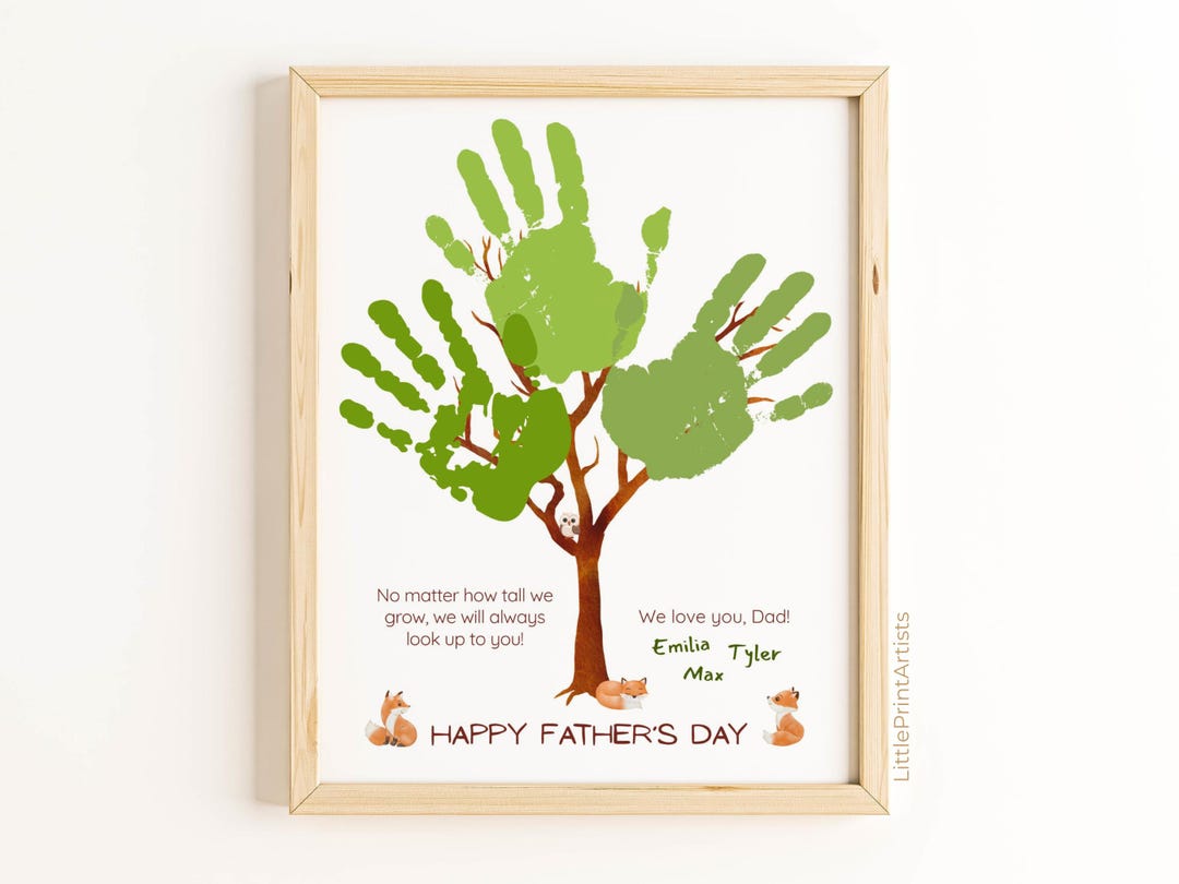 Father's Day Handprint Tree. Printable Father's Day Gift From Kids ...