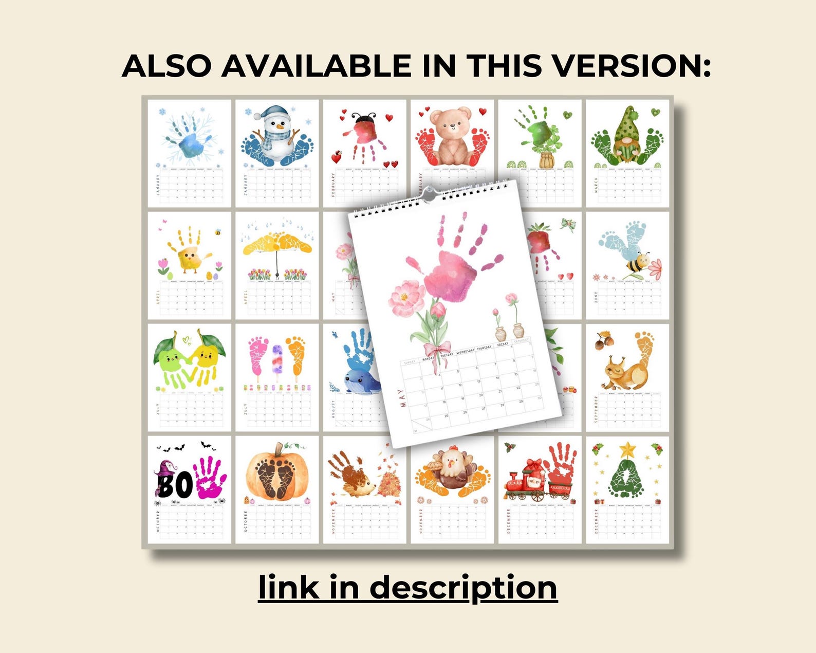 Handprint Calendar 2026. Baby and Toddler Keepsake DIY Calendar ...