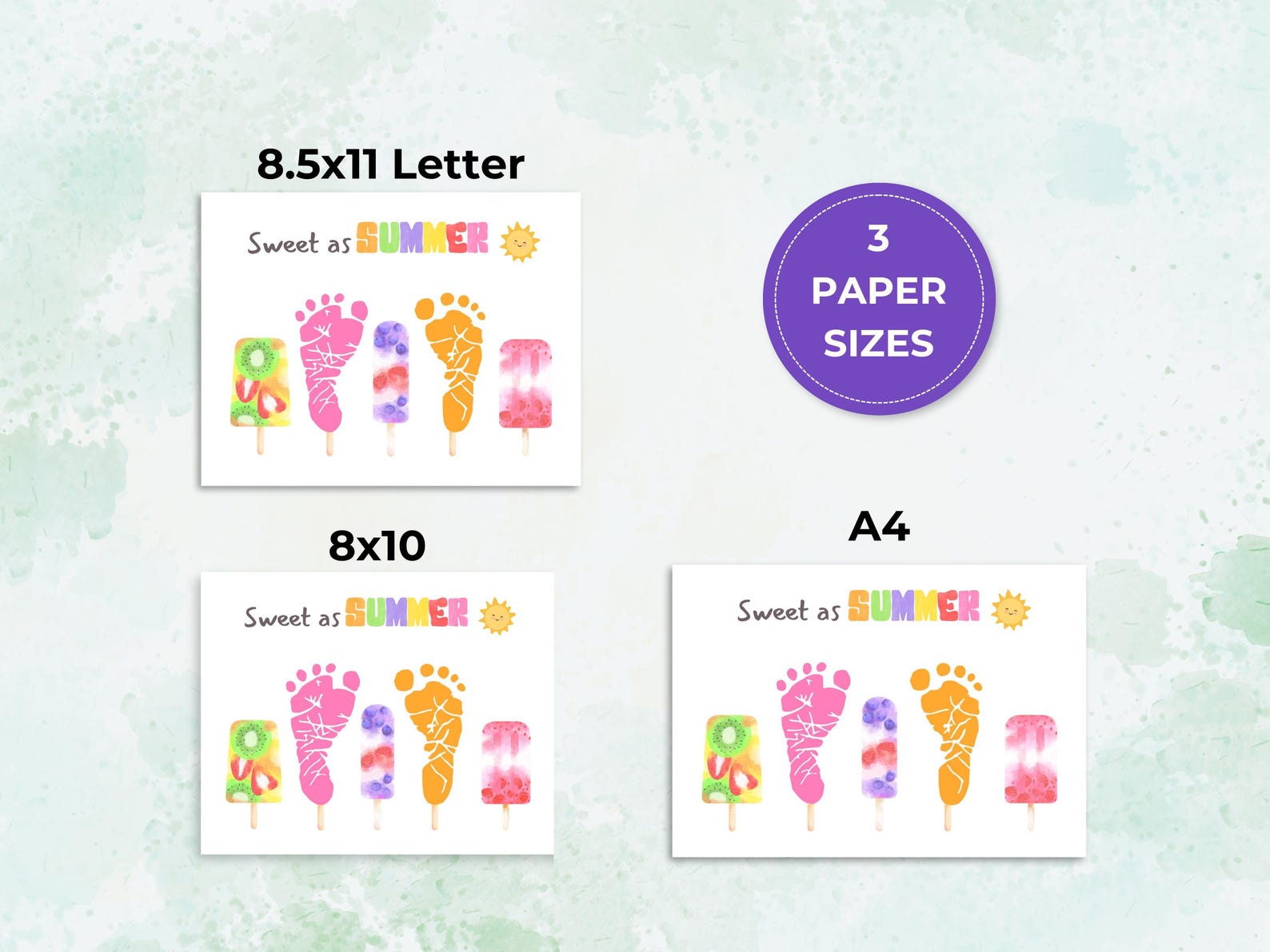 Popsicle Footprints Summer Footprint Art for Babies. Footprint Craft ...