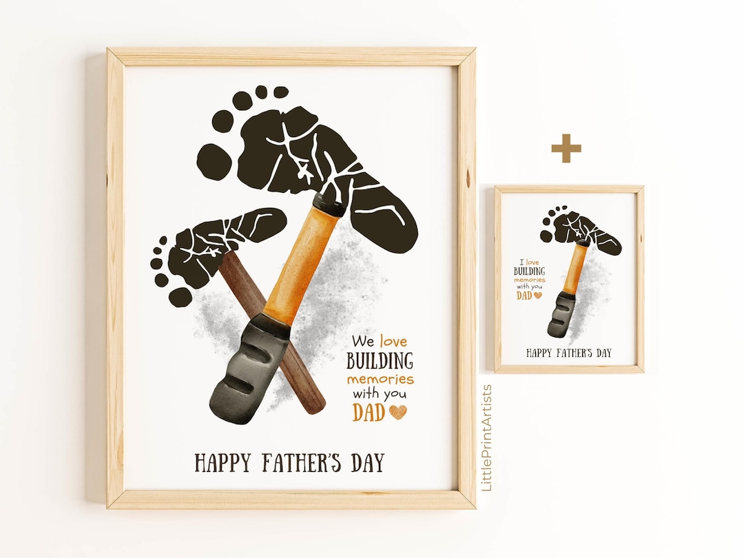 Father's Day Hammer Handprint Footprint Art. Hammer Footprint Craft for ...