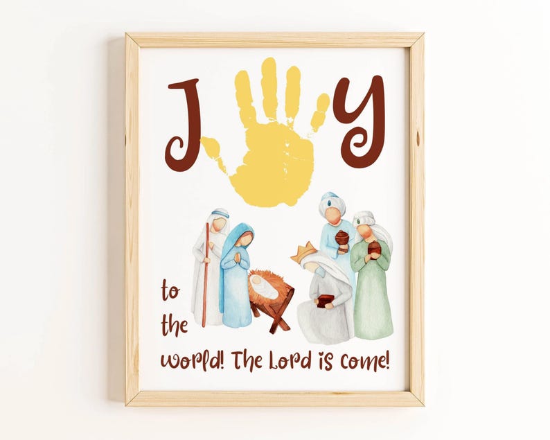 Christmas Nativity Handprint Craft "joy to the World". Printable Art ...