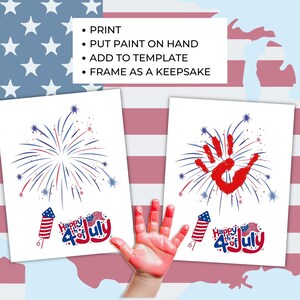 Independence Day Handprint Art. 4th of July Fireworks Handprint Craft ...